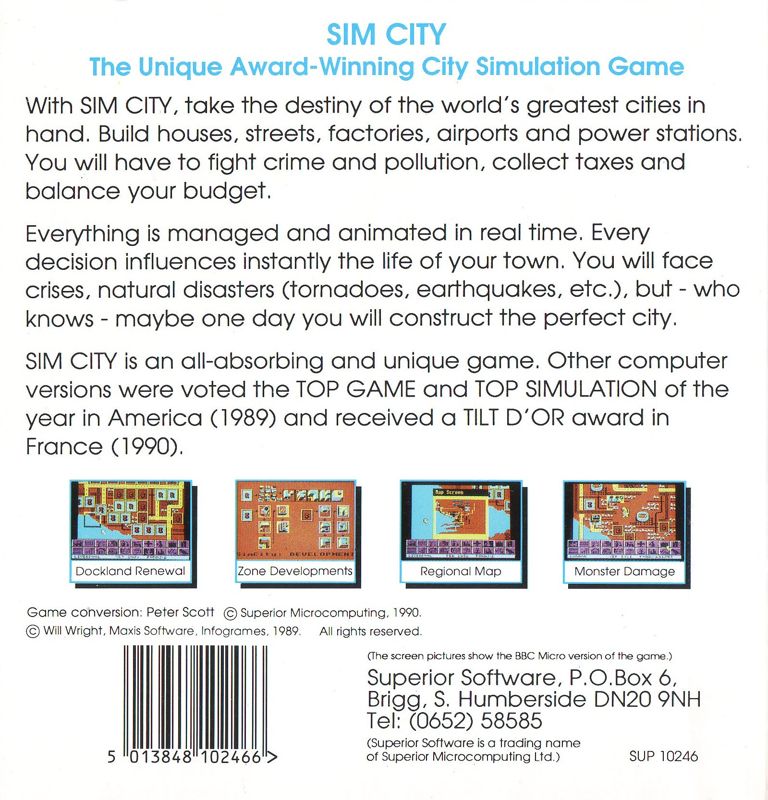 SimCity cover or packaging material - MobyGames
