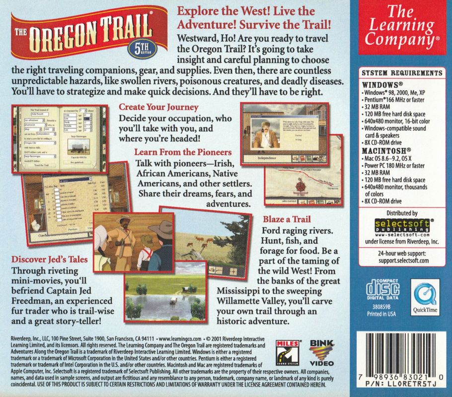 The Oregon Trail: 5th Edition cover or packaging material - MobyGames