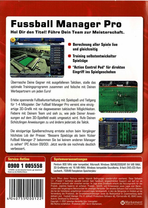 Soccer Manager Pro cover or packaging material - MobyGames