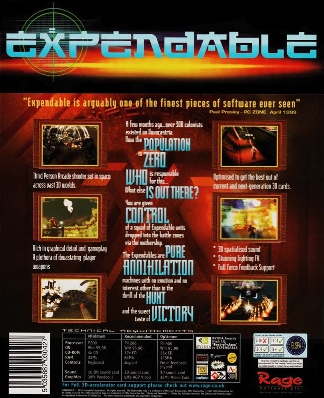 Expendable cover or packaging material - MobyGames