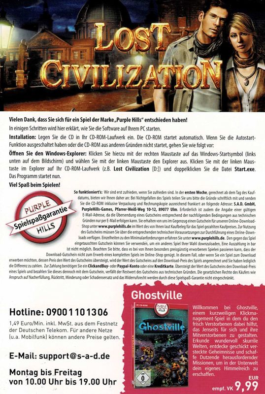 Lost Civilization cover or packaging material - MobyGames