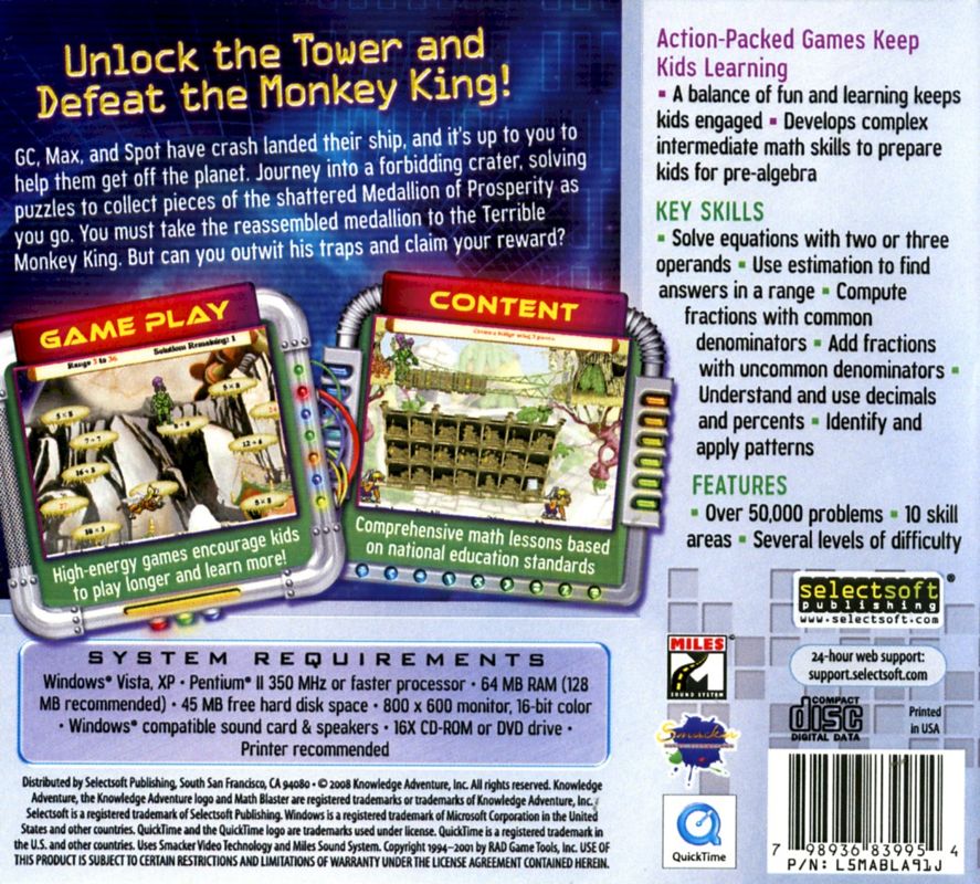 Math Blaster: Ages 9-12 cover or packaging material - MobyGames
