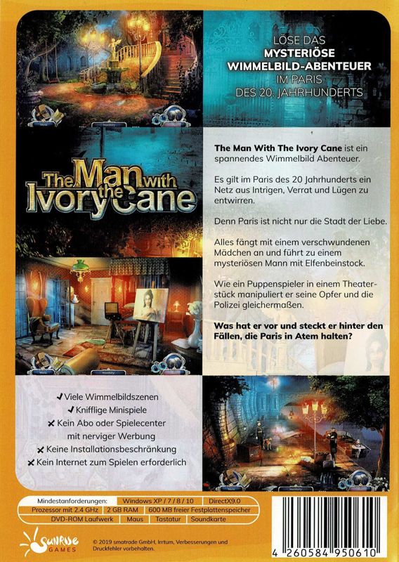 The Man with the Ivory Cane cover or packaging material - MobyGames