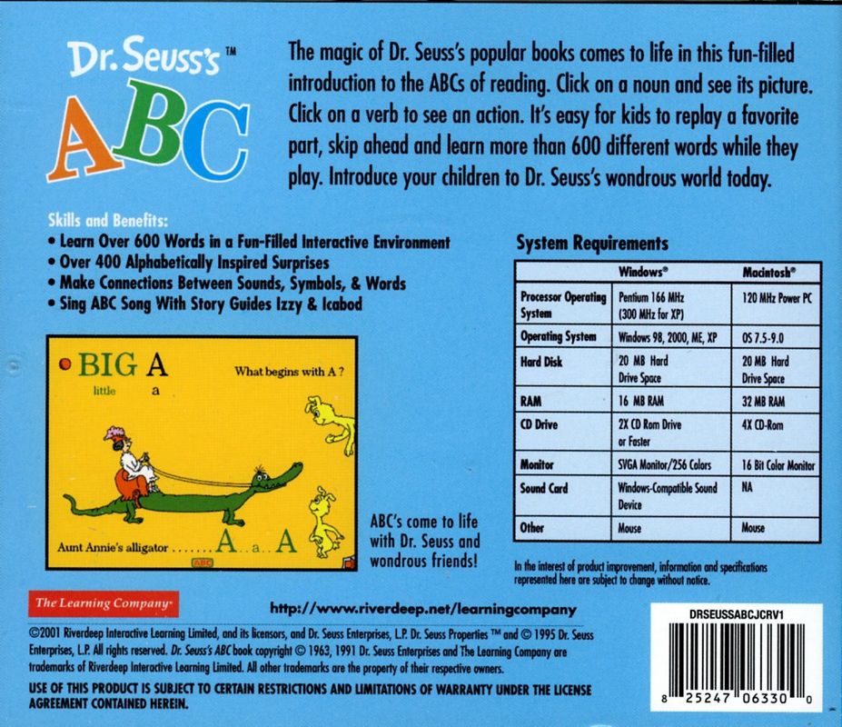 Dr. Seuss's ABC cover or packaging material - MobyGames