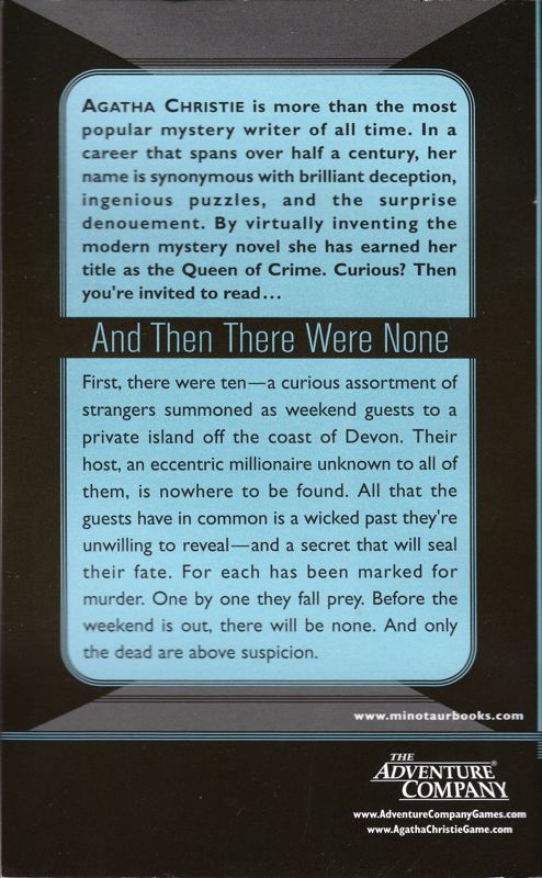 Agatha Christie: And Then There Were None cover or packaging material ...