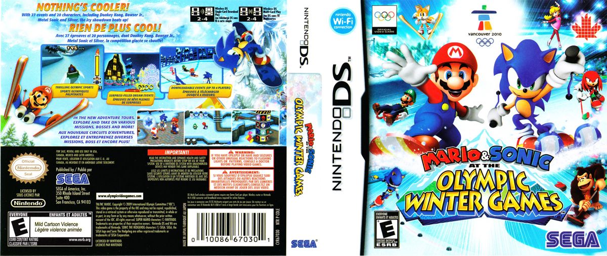 Mario & Sonic at the Olympic Winter Games cover or packaging material ...
