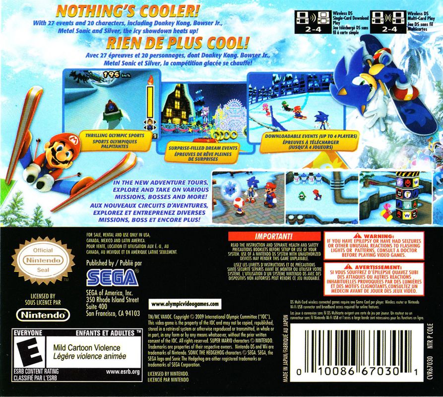 Mario & Sonic at the Olympic Winter Games cover or packaging material ...