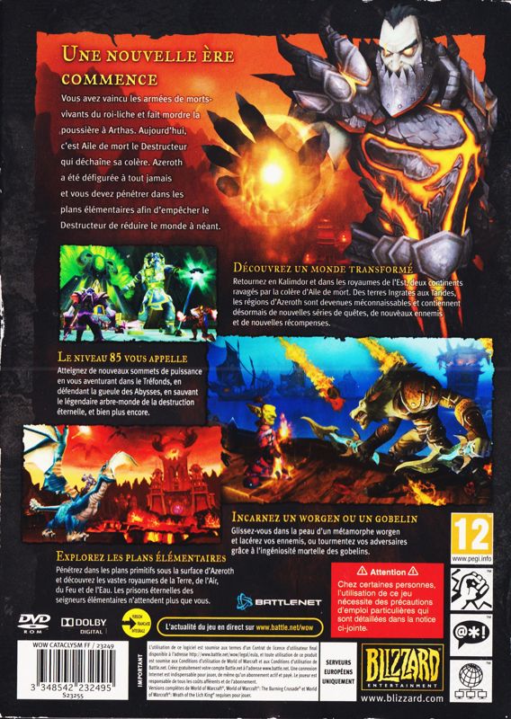 World of WarCraft: Cataclysm cover or packaging material - MobyGames