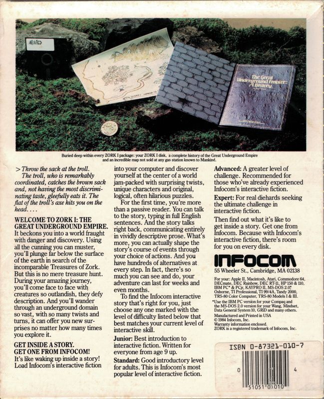 Zork: The Great Underground Empire cover or packaging material - MobyGames