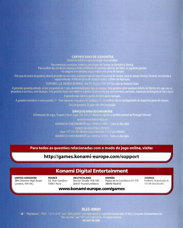 PES 2010: Pro Evolution Soccer cover or packaging material - MobyGames