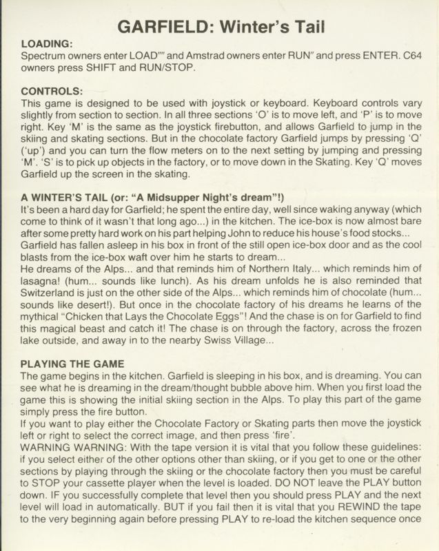 Garfield: Winter's Tail cover or packaging material - MobyGames