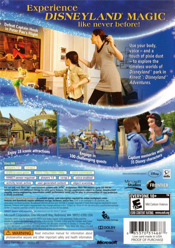 Kinect: Disneyland Adventures cover or packaging material - MobyGames