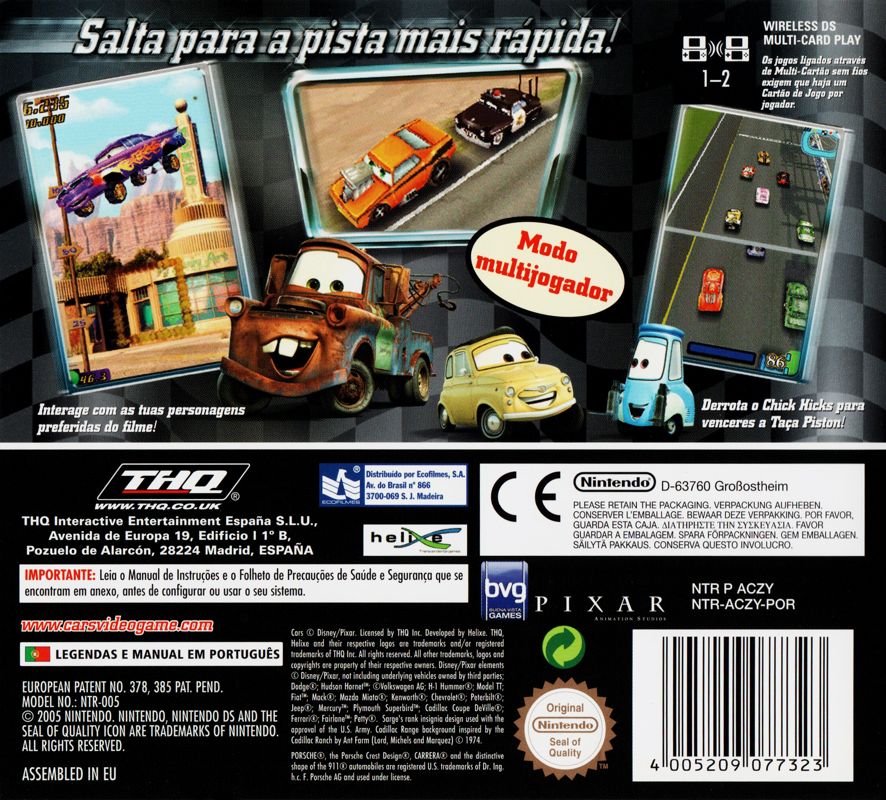 Disney•Pixar Cars cover or packaging material - MobyGames
