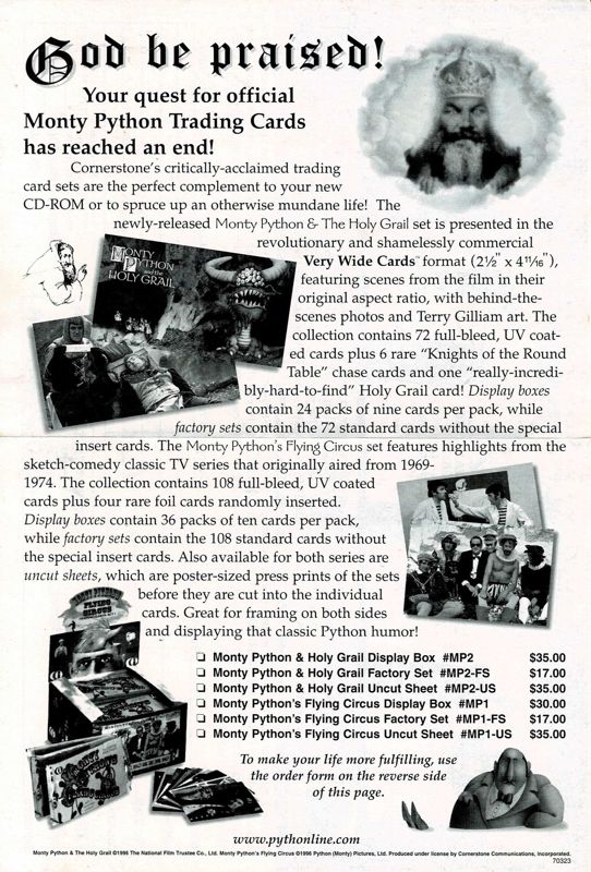 Monty Python & the Quest for the Holy Grail cover or packaging material ...