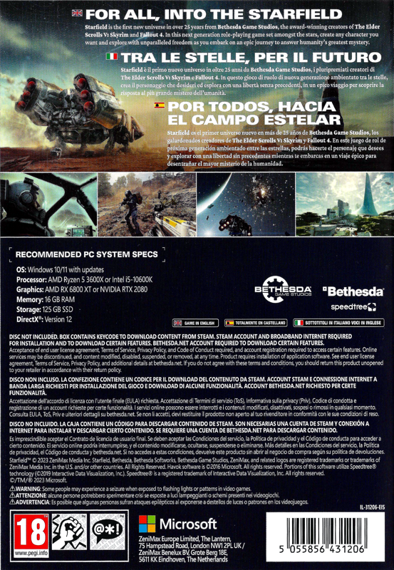 Starfield cover or packaging material - MobyGames