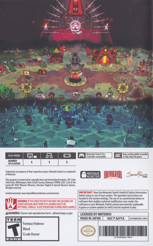 Cult of the Lamb cover or packaging material - MobyGames