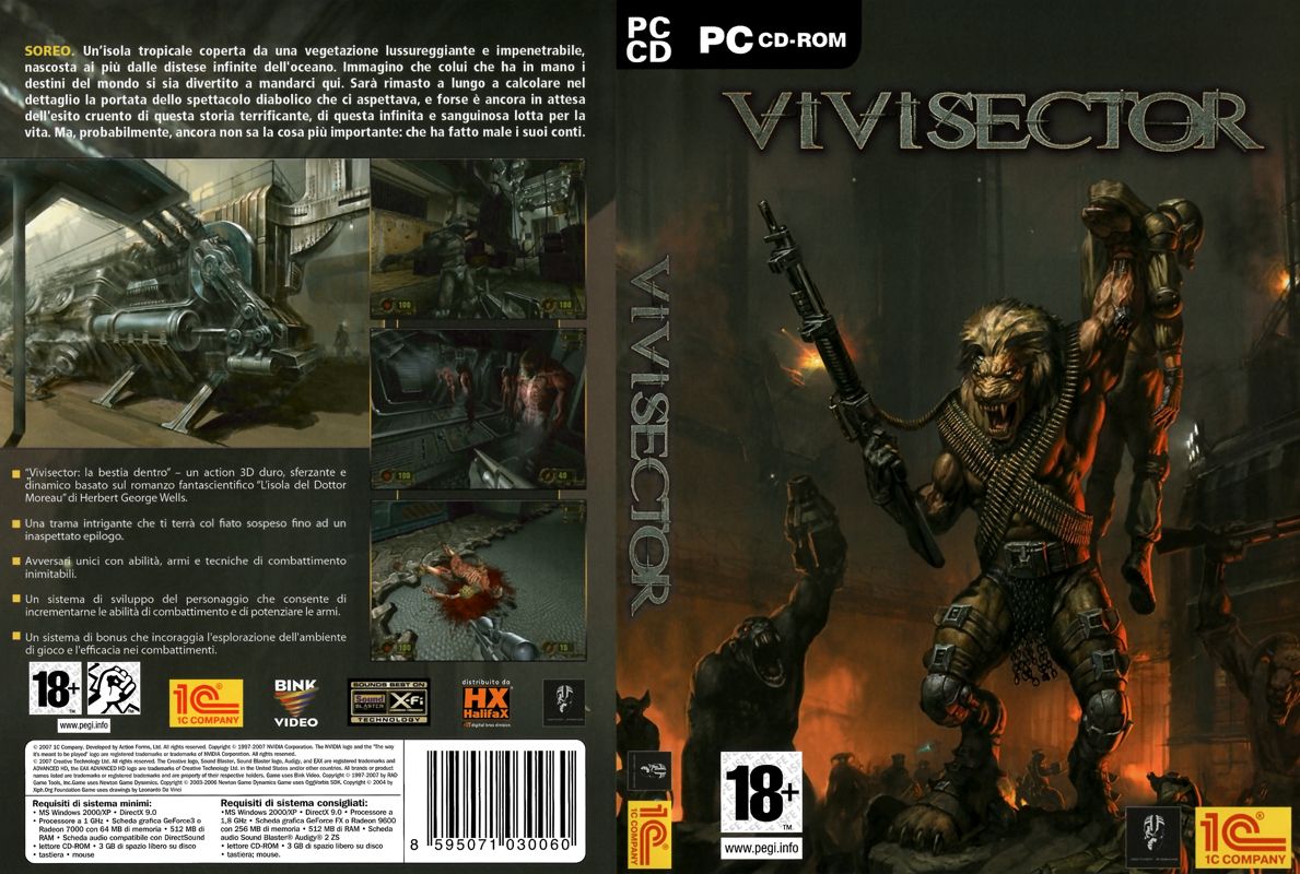 Vivisector: Beast Within cover or packaging material - MobyGames