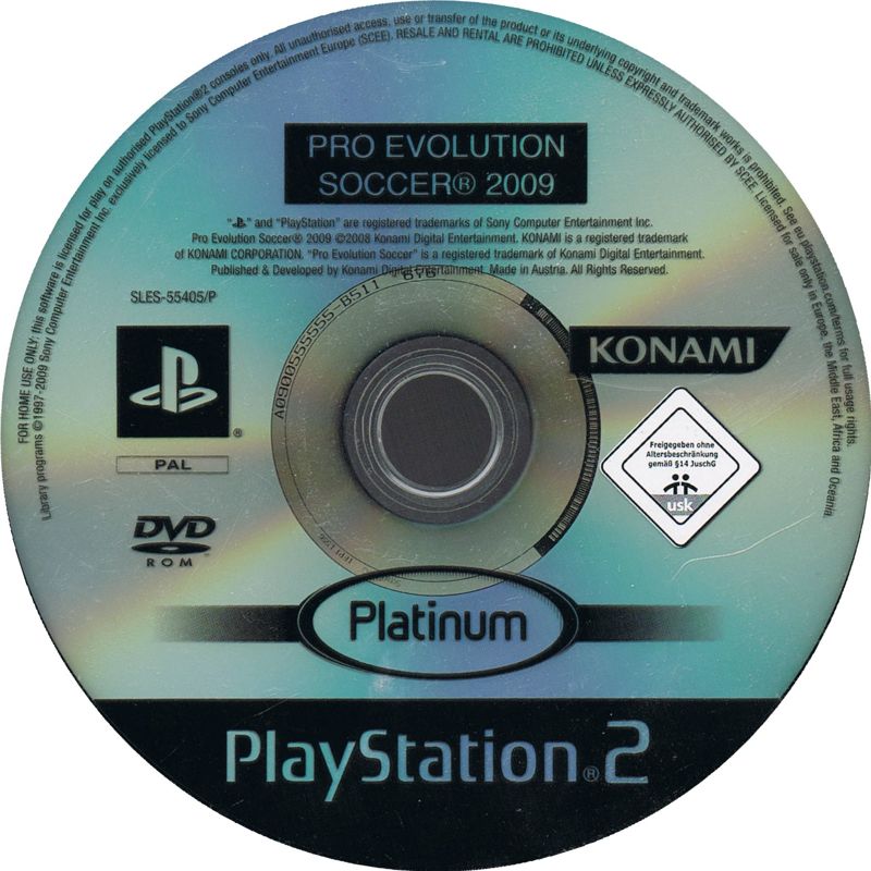 PES 2009: Pro Evolution Soccer cover or packaging material - MobyGames