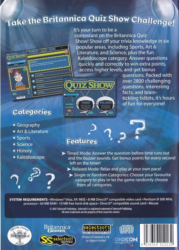 Britannica Quiz Show cover or packaging material - MobyGames
