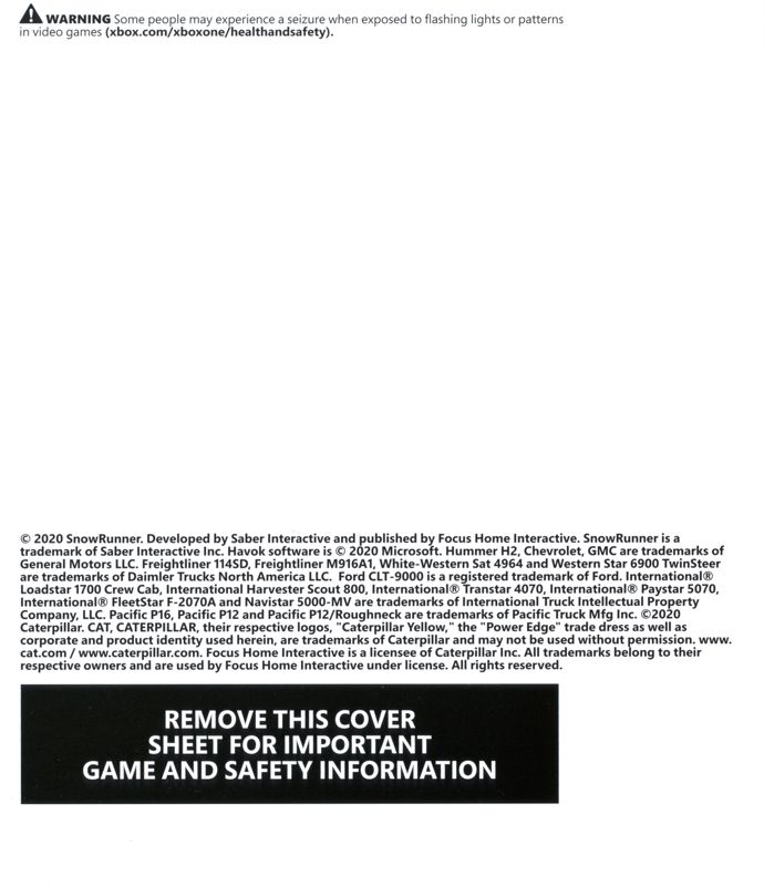 SnowRunner cover or packaging material - MobyGames