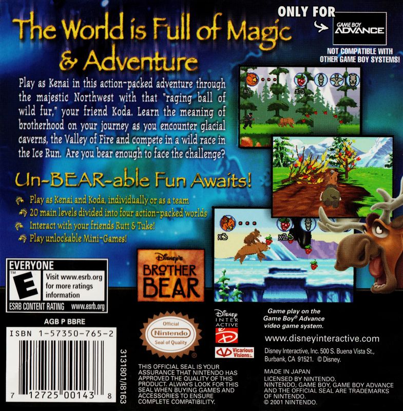 Disney's Brother Bear cover or packaging material - MobyGames