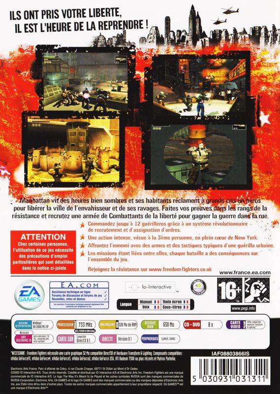 Freedom Fighters cover or packaging material - MobyGames
