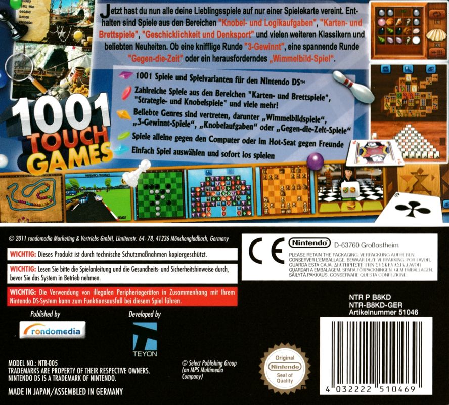 1001 Touch Games cover or packaging material - MobyGames
