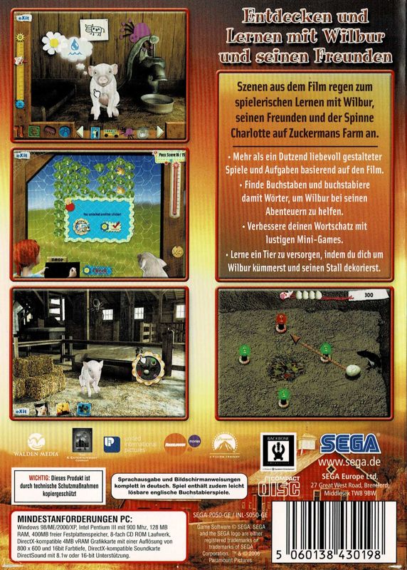 Charlotte's Web: Wilbur and Friends cover or packaging material - MobyGames