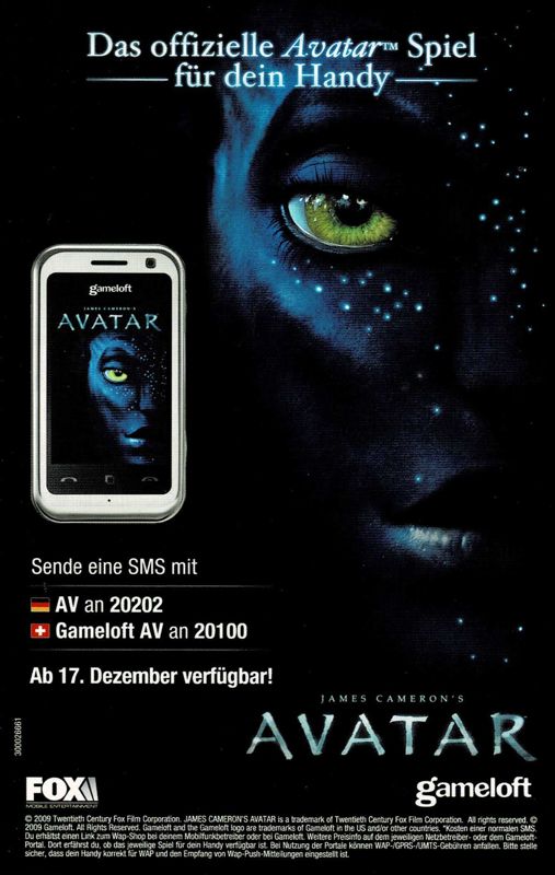 James Cameron's Avatar: The Game cover or packaging material - MobyGames