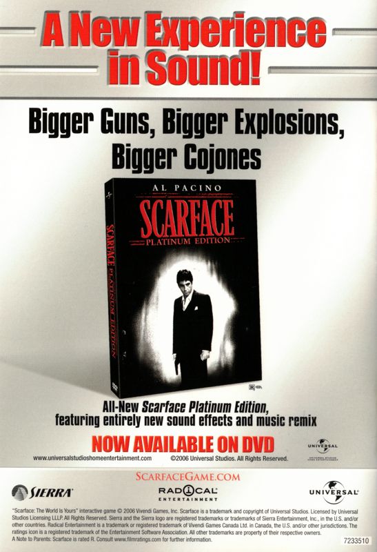 Scarface: The World Is Yours cover or packaging material - MobyGames