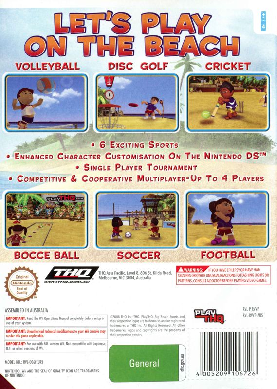 Big Beach Sports cover or packaging material - MobyGames