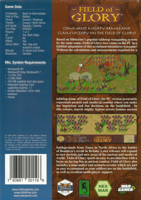 Field of Glory cover or packaging material - MobyGames