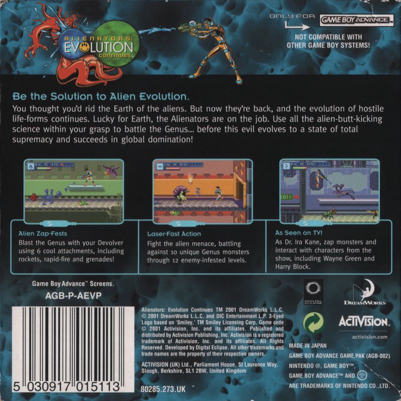 Alienators: Evolution Continues cover or packaging material - MobyGames