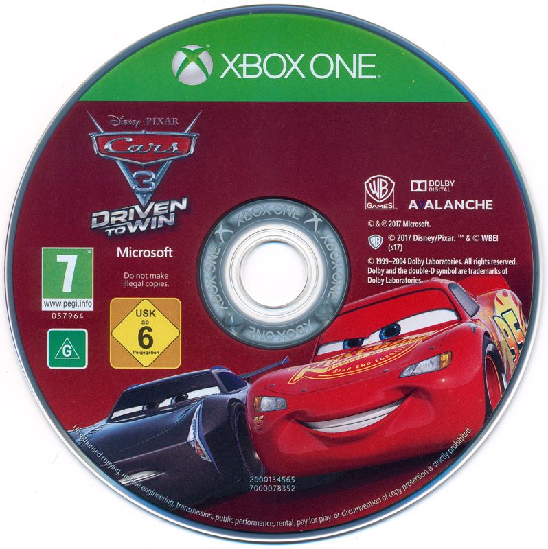 Disney•Pixar Cars 3: Driven to Win cover or packaging material - MobyGames
