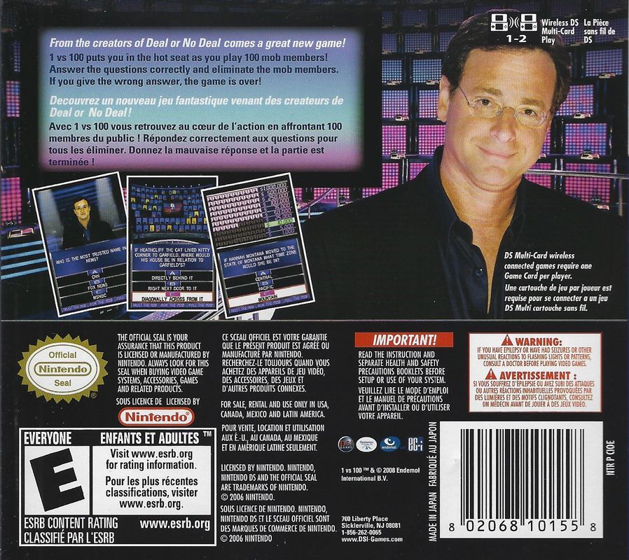 1 vs. 100 cover or packaging material - MobyGames