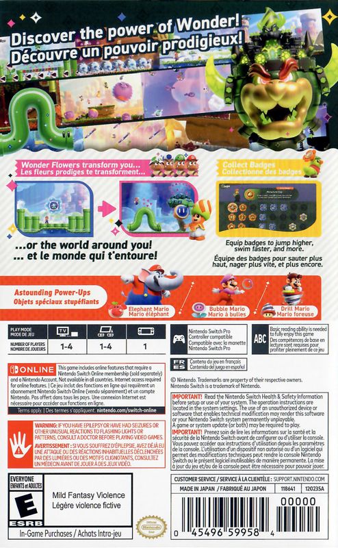 Super Mario Bros. Wonder cover or packaging material - MobyGames
