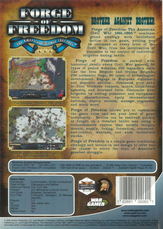 Forge of Freedom: The American Civil War 1861-1865 cover or packaging ...