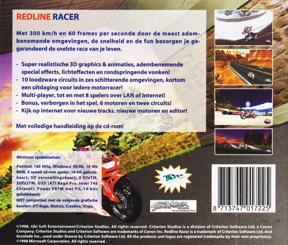 Redline Racer cover or packaging material - MobyGames