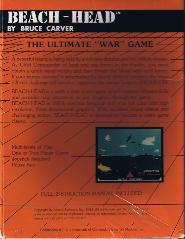 Beach-Head cover or packaging material - MobyGames