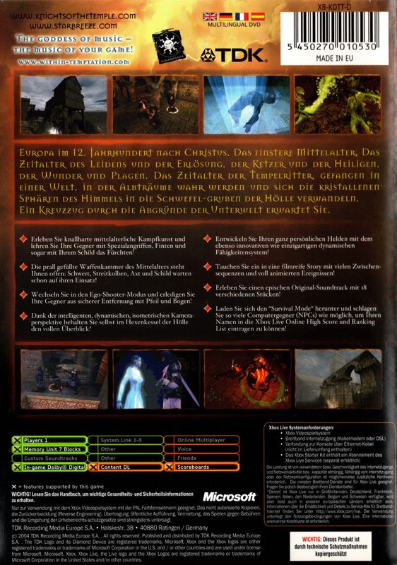 Knights of the Temple: Infernal Crusade cover or packaging material - MobyGames