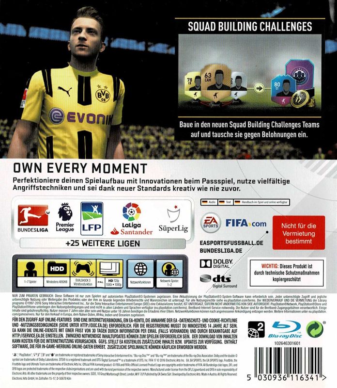 FIFA 17 cover or packaging material - MobyGames