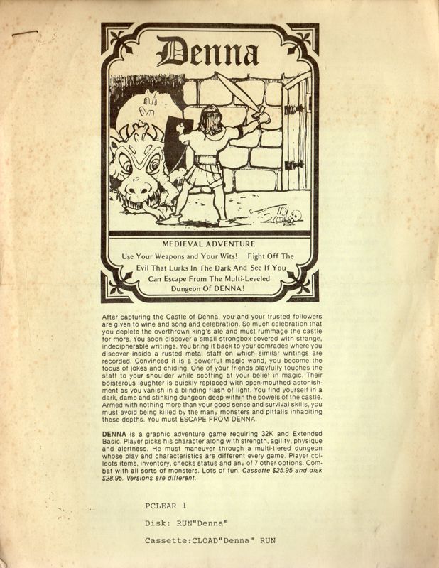 Denna (1985) - MobyGames