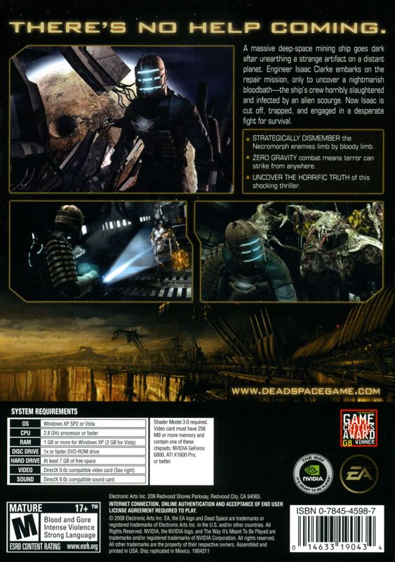 Dead Space cover or packaging material - MobyGames