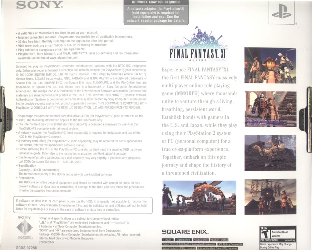 Final Fantasy XI Online cover or packaging material - MobyGames