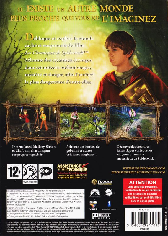 The Spiderwick Chronicles cover or packaging material - MobyGames
