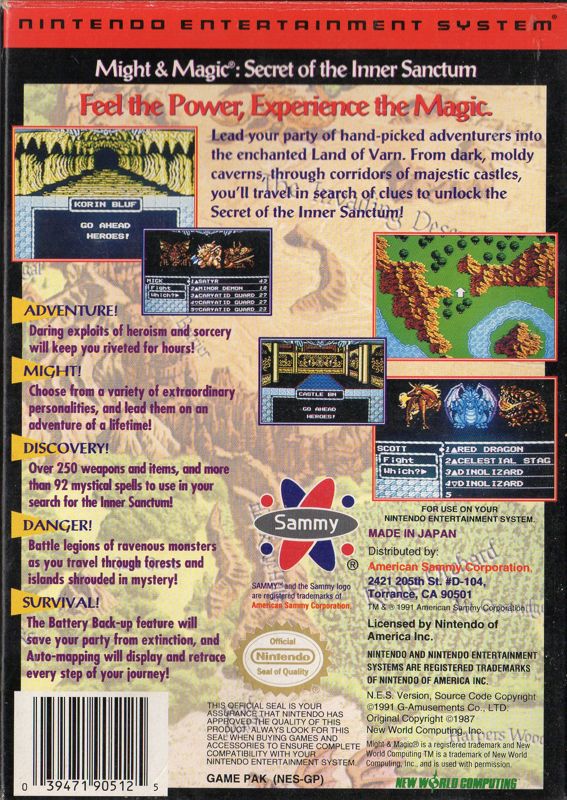 Might and Magic: Book One - Secret of the Inner Sanctum cover or ...