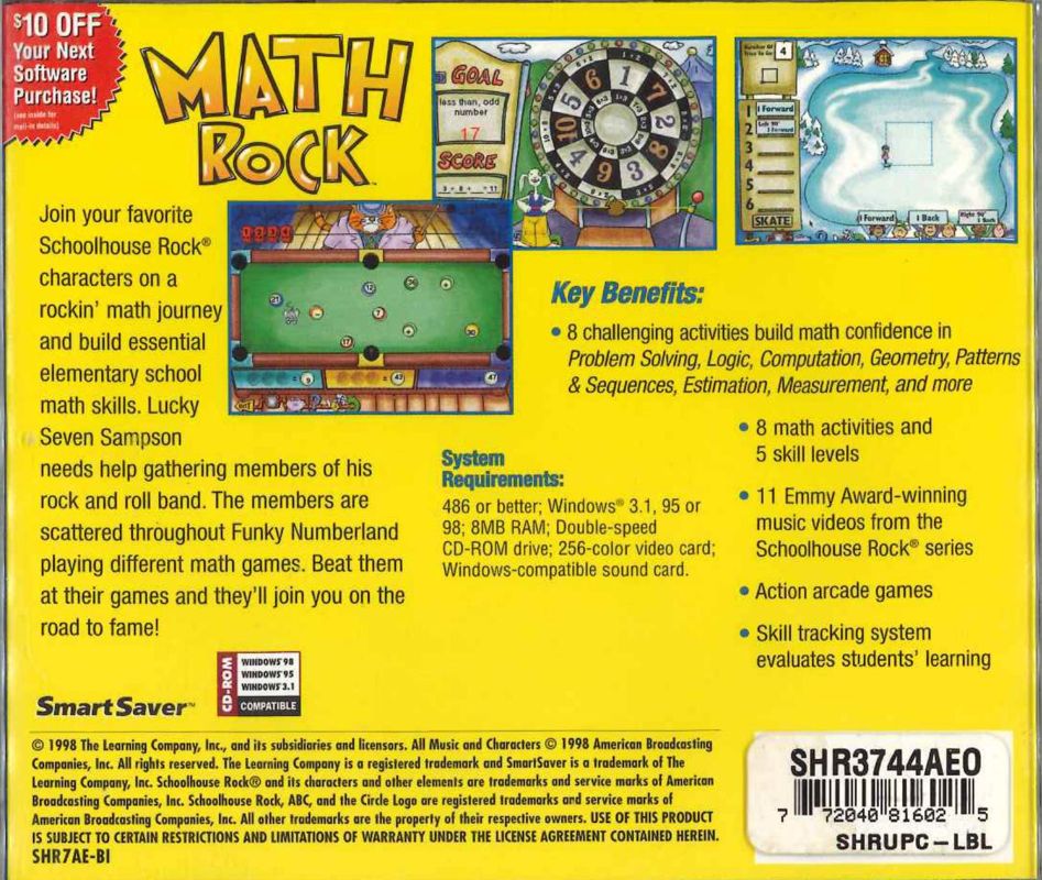 Schoolhouse Rock!: Math Rock cover or packaging material - MobyGames