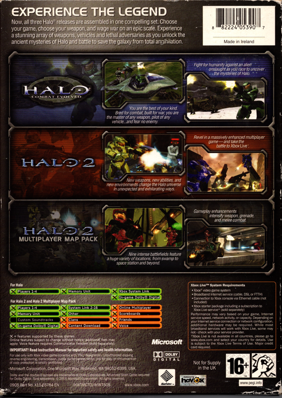 Halo Triple Pack cover or packaging material - MobyGames