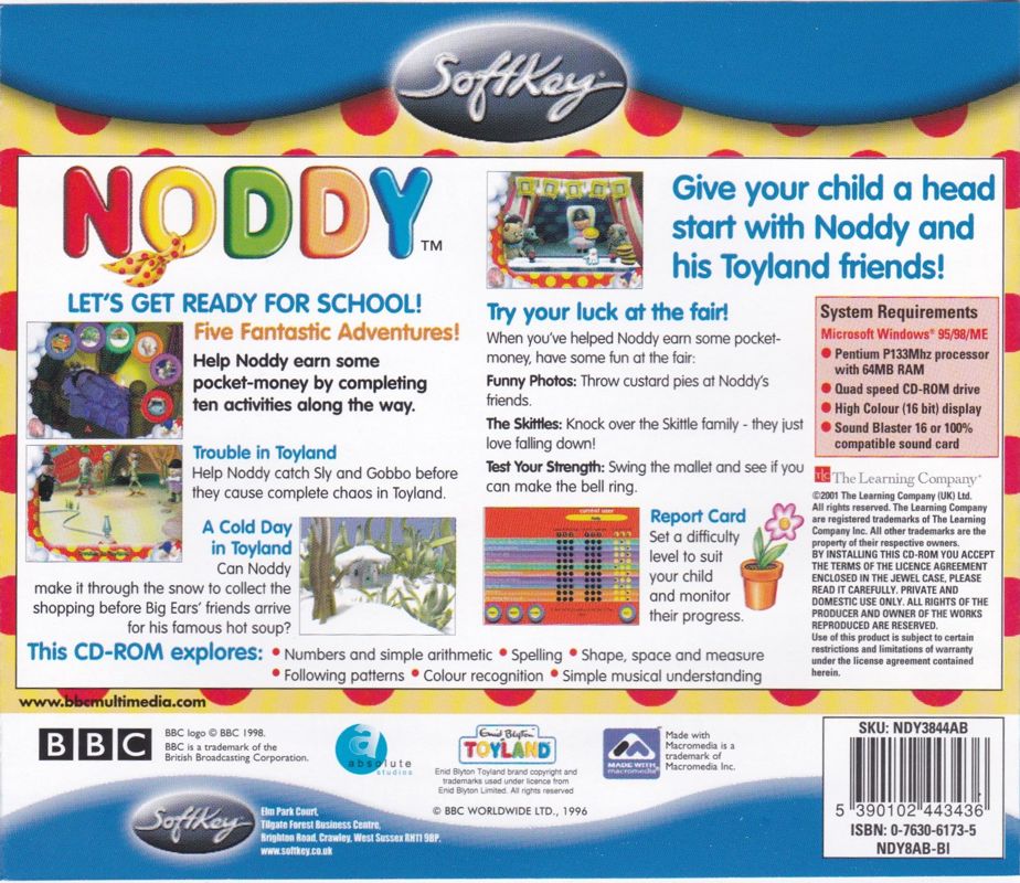Noddy: Let's Get Ready for School! cover or packaging material - MobyGames