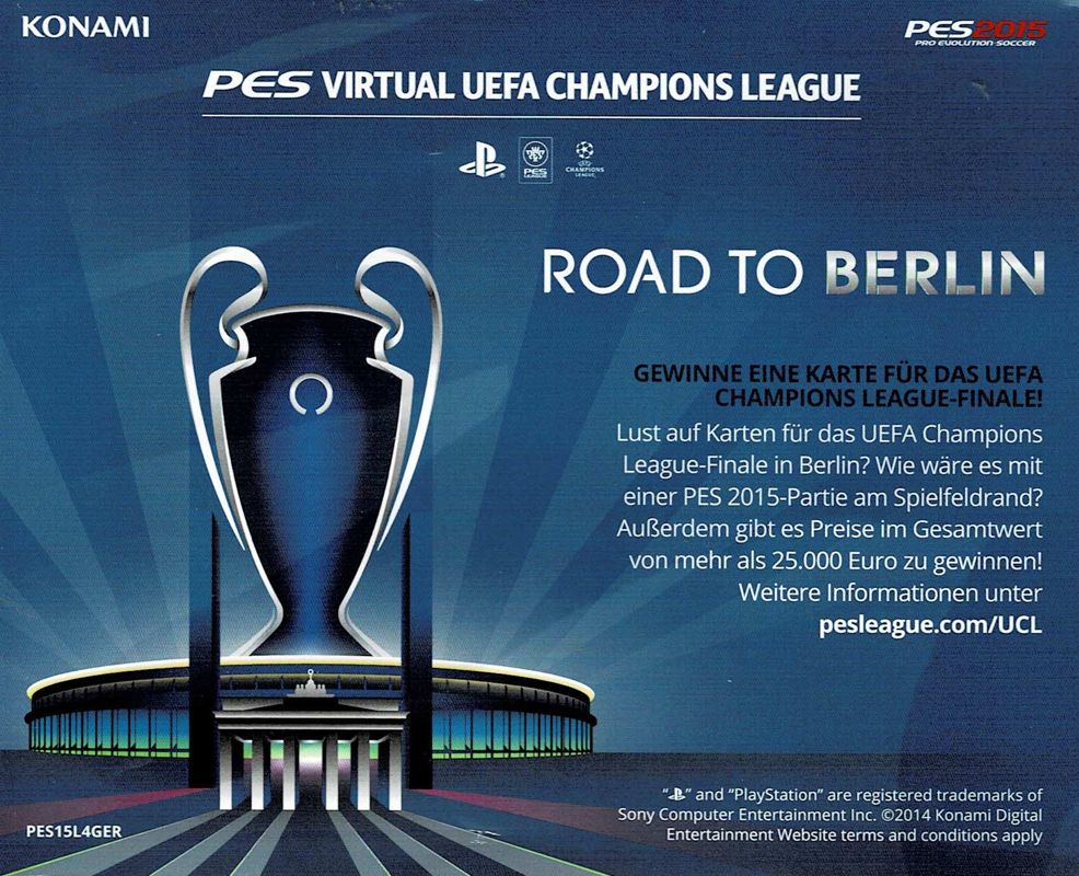 PES 2015: Pro Evolution Soccer (Day One Edition) cover or packaging ...